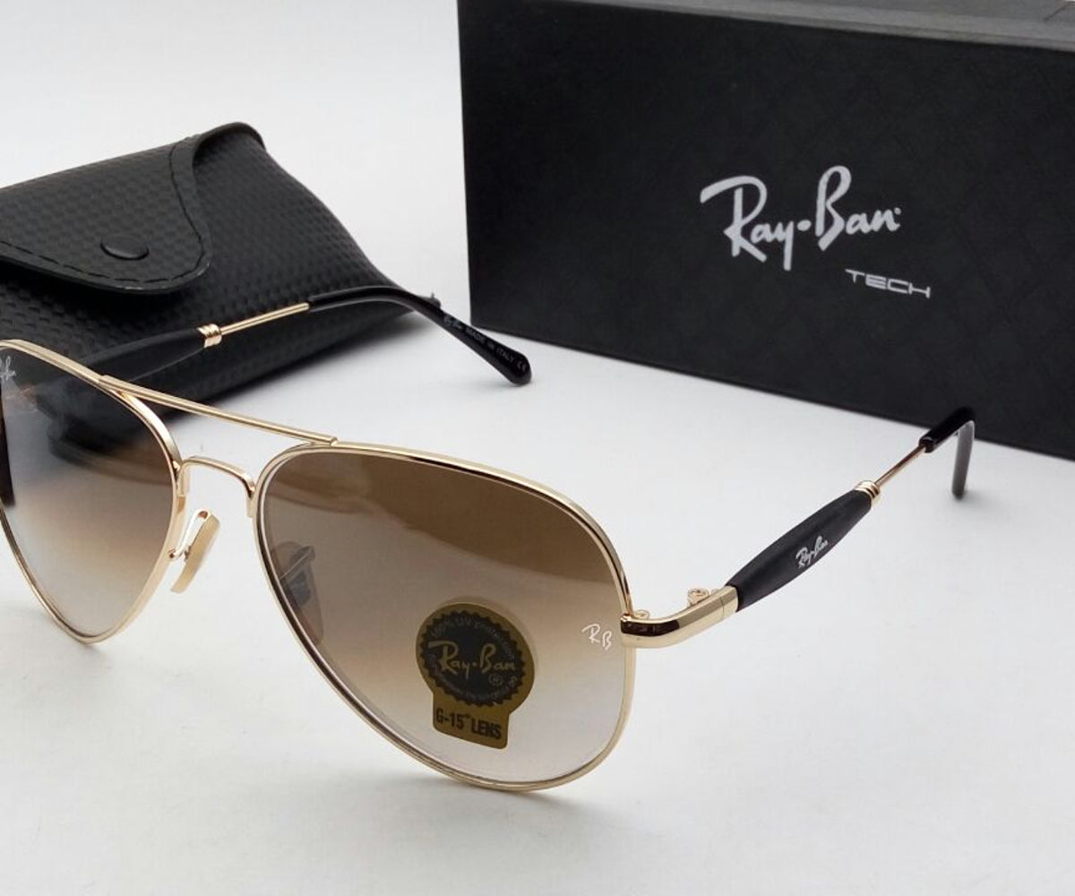 RB Ray-Ban New Design Brown Shade & Gold 3517 Oval Trendy Hot Favorite ...